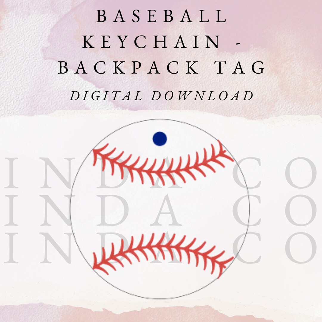 Baseball Keychain Backpack Tag SVG Digital Download Laser File Sports ...