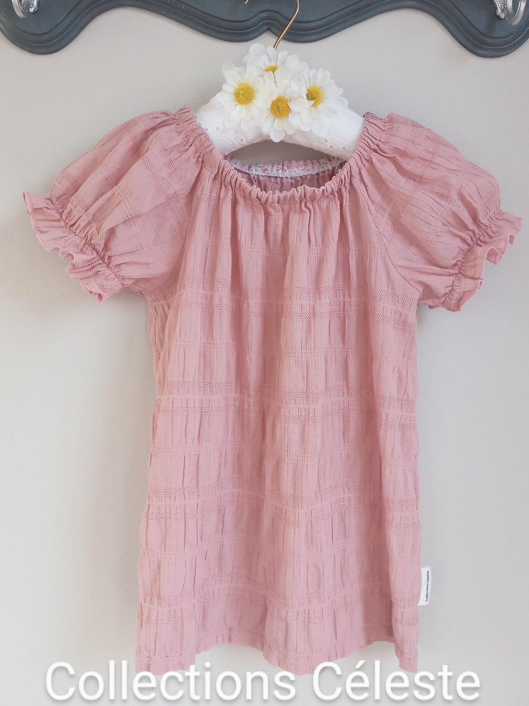 Pink Peasant Blouse, Short Sleeves Peasant Top for Little Girl - Etsy