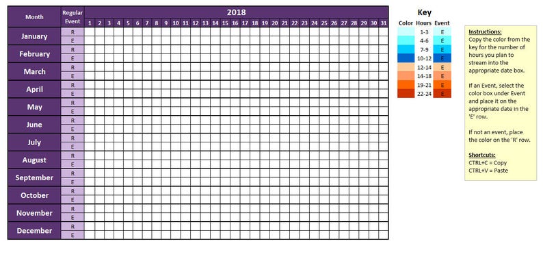 Twitch Streamer Goal & Stat Tracker - Excel Spreadsheet - Etsy