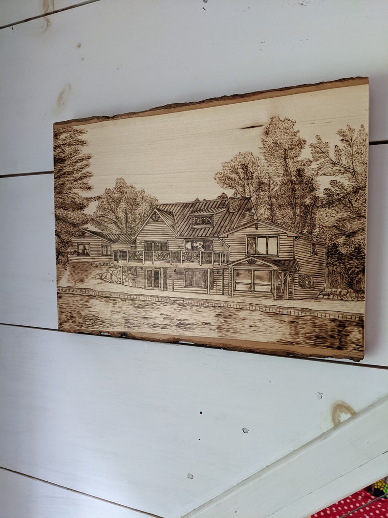 Custom Home Wood Burned Plaque - Etsy
