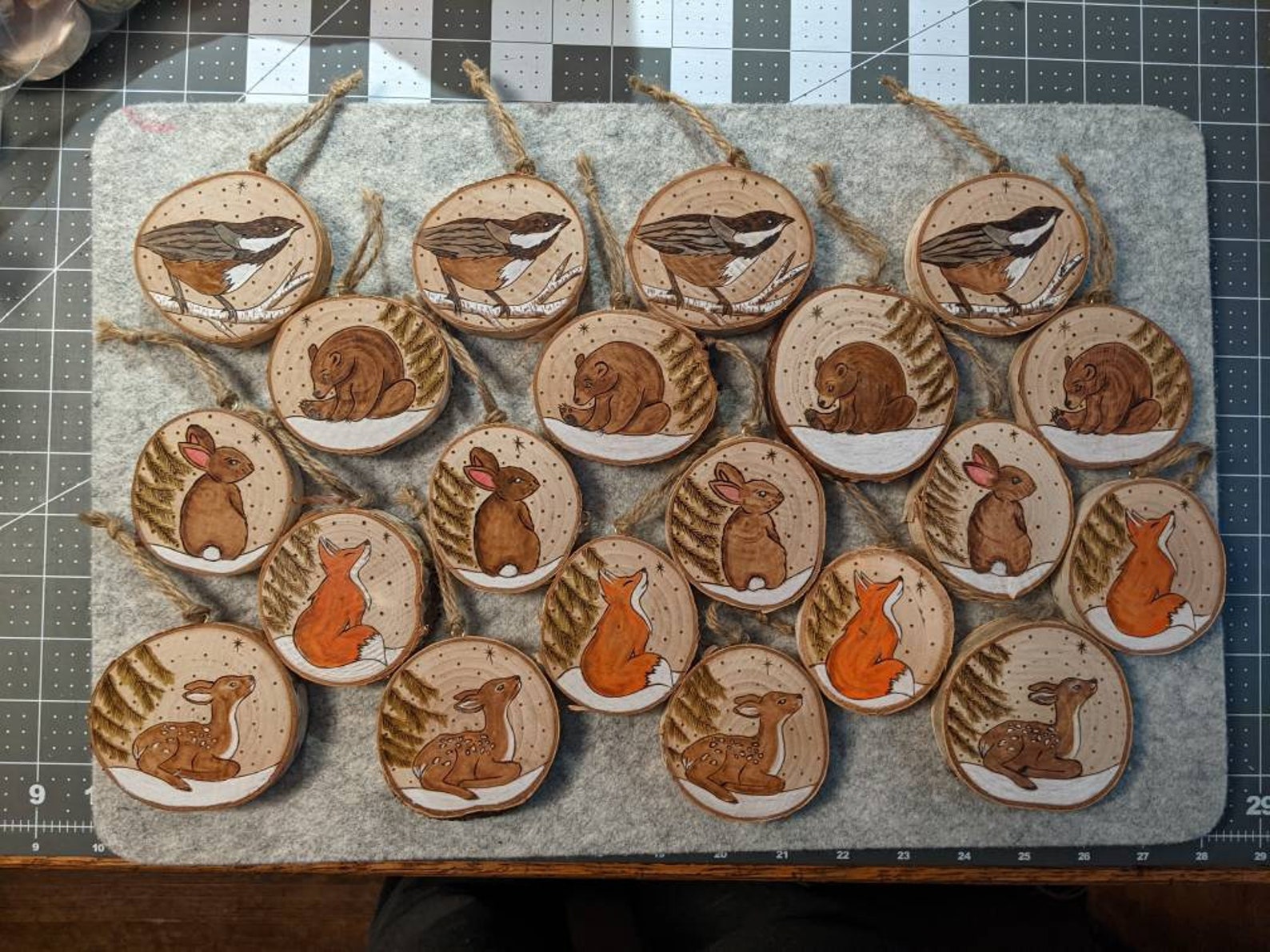 Wood Burned Forest Animal Ornaments - Etsy