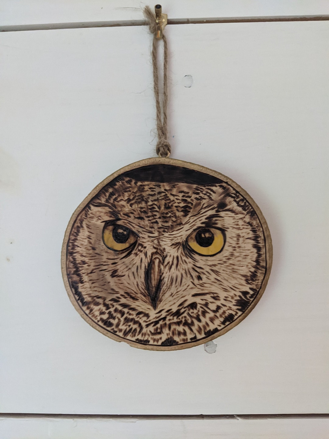 Wood Burned Great Horned Owl - Etsy