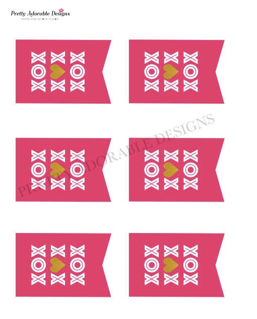 Printable Valentine's Day Gift Tags, Valentine's Favour Tags, Pink Gift ...