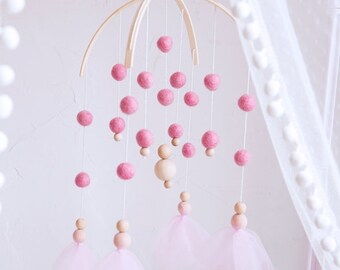 Pink Nursery Mobile - Etsy