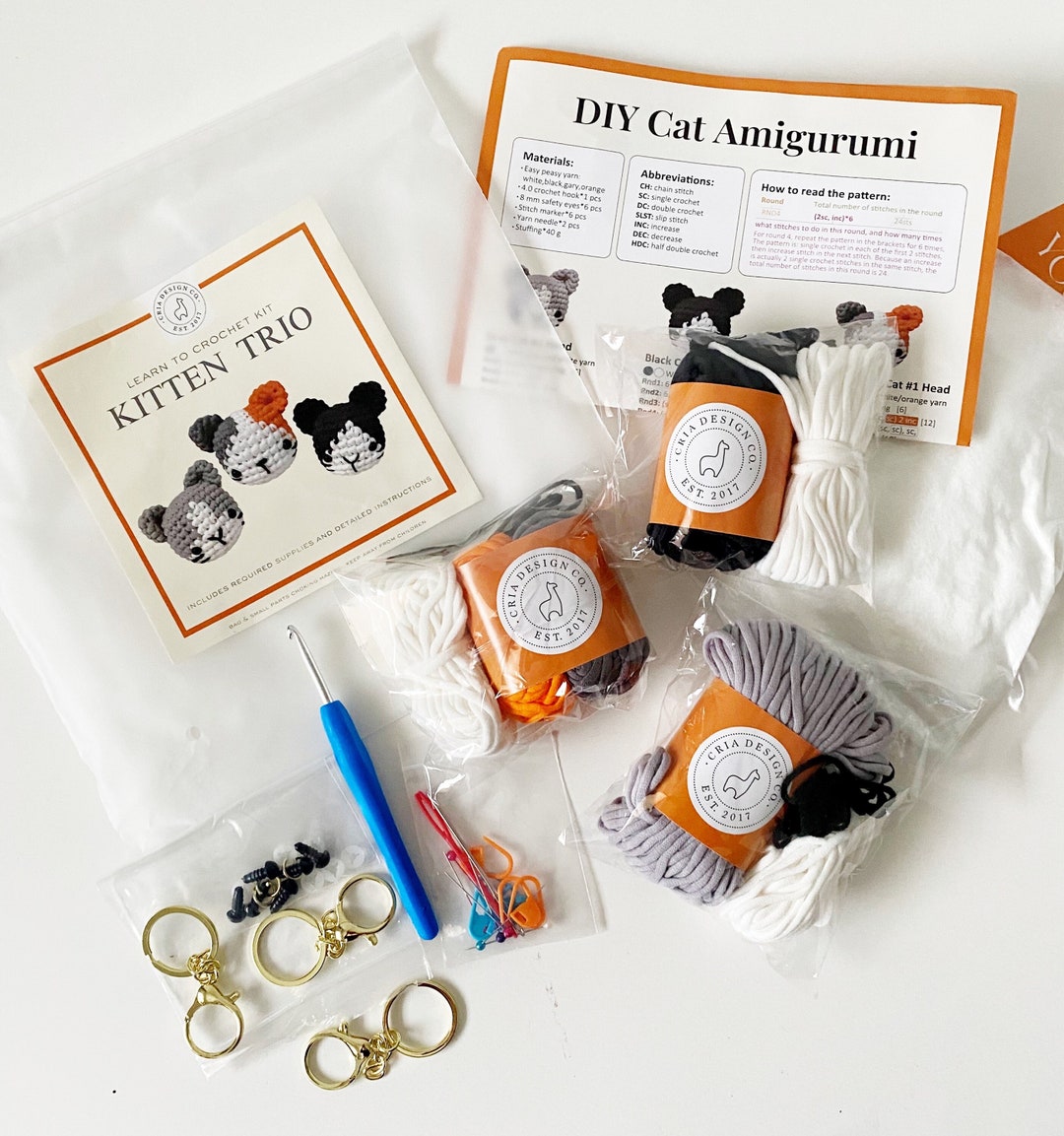 Kitty Cat Crochet Kit Learn to Crochet Kit Cute Animal DIY Crochet Kit ...