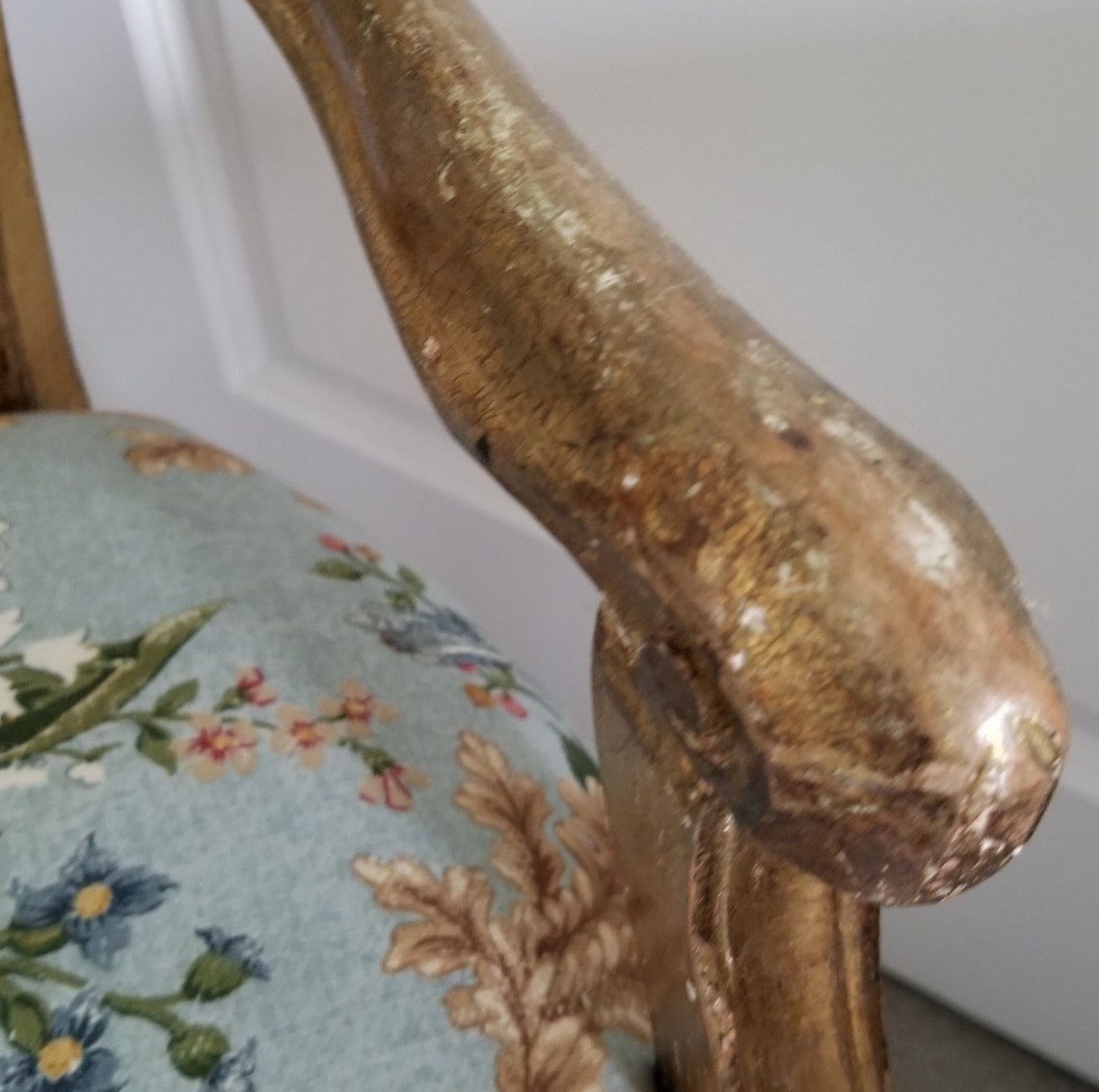 Antique French Gilded Chair With Custom High End Upholstery. - Etsy