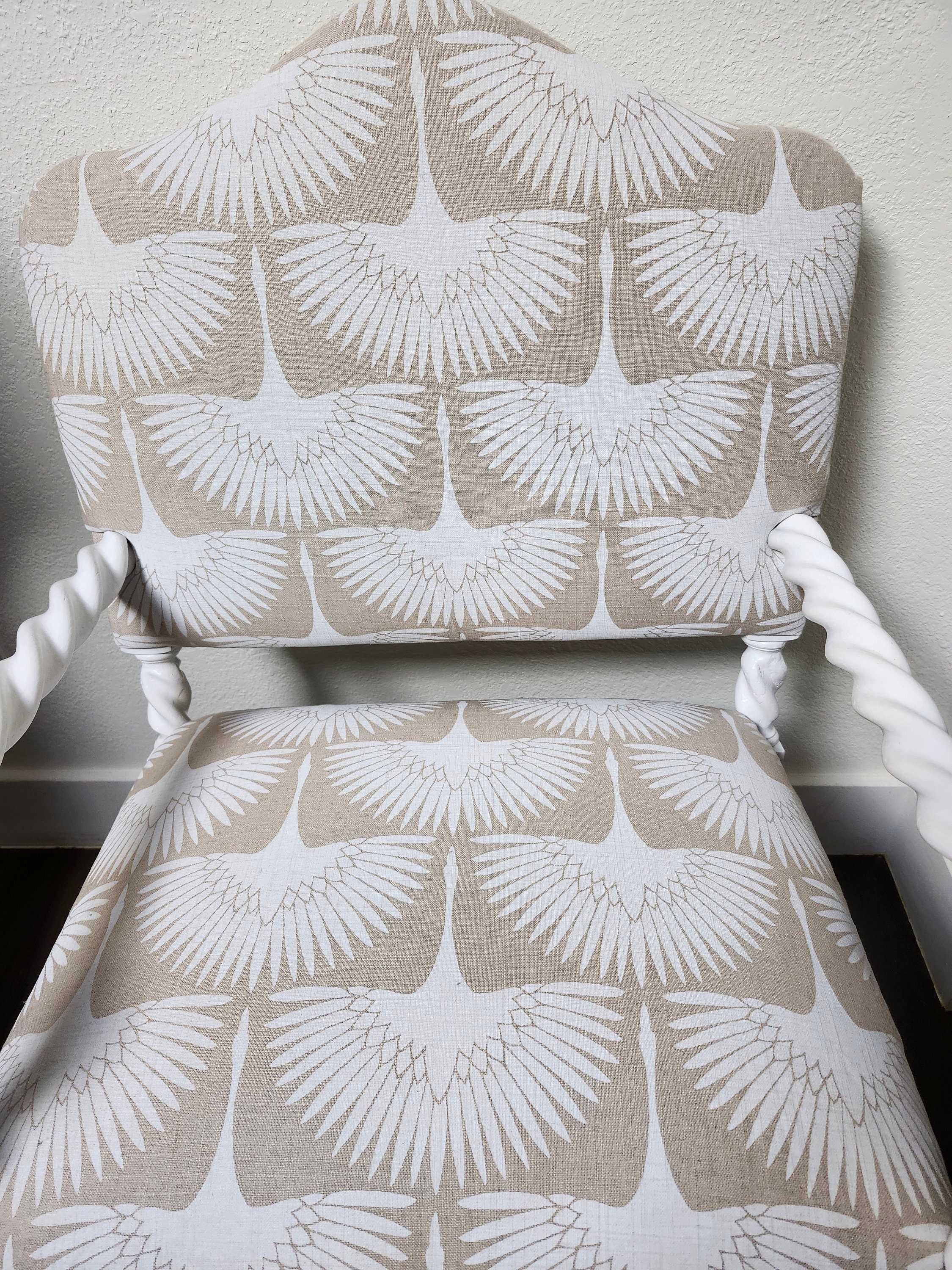 Barley Twist Chair Totally Restored and Reupholstered. One of a Kind - Etsy