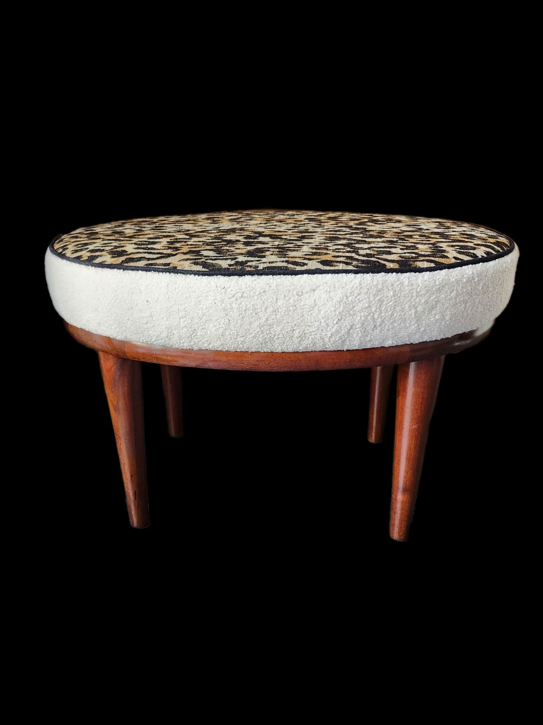 Mid Century Modern Oval Foot Stool / Ottoman by Bissman , Springfield ...
