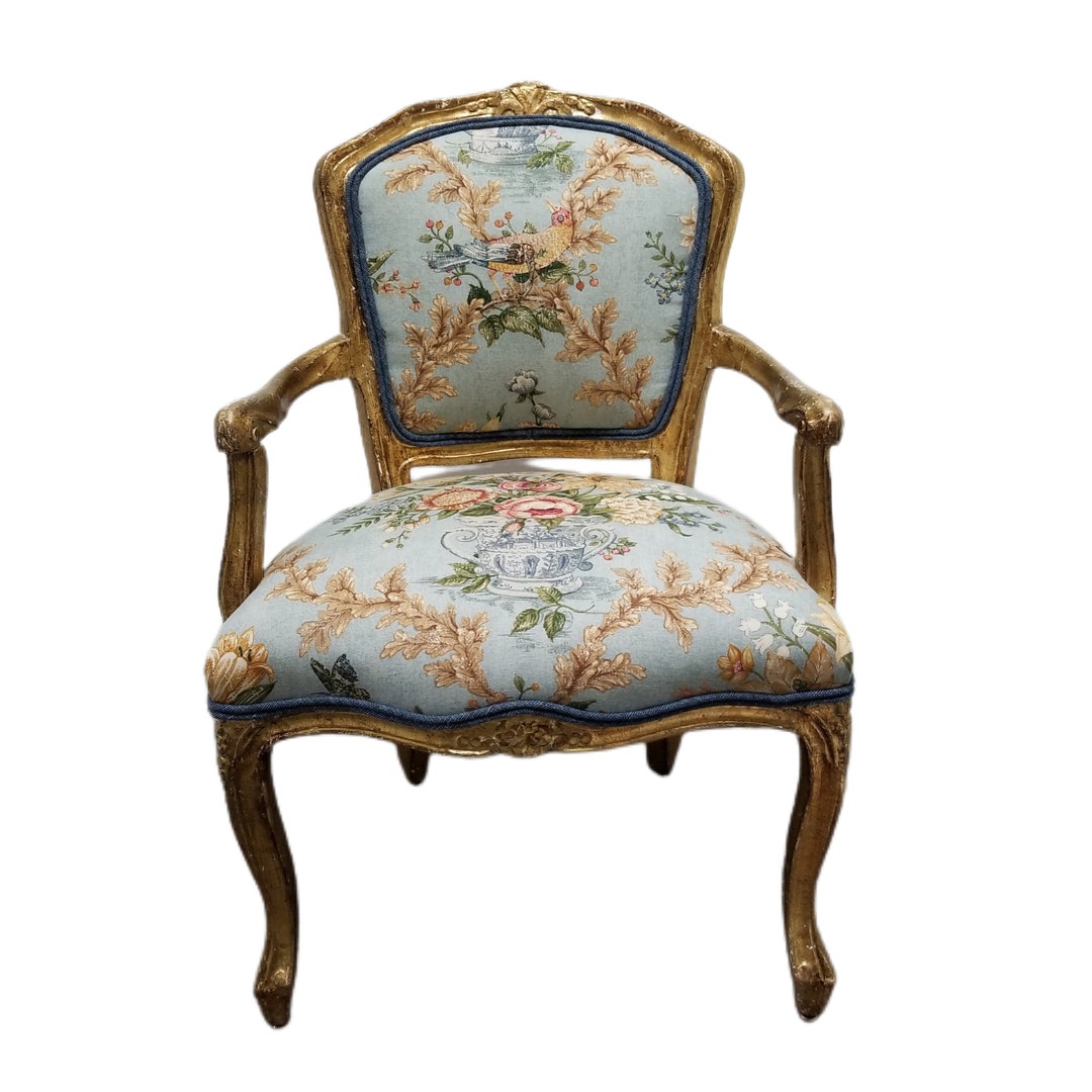Antique French Gilded Chair With Custom High End Upholstery. - Etsy