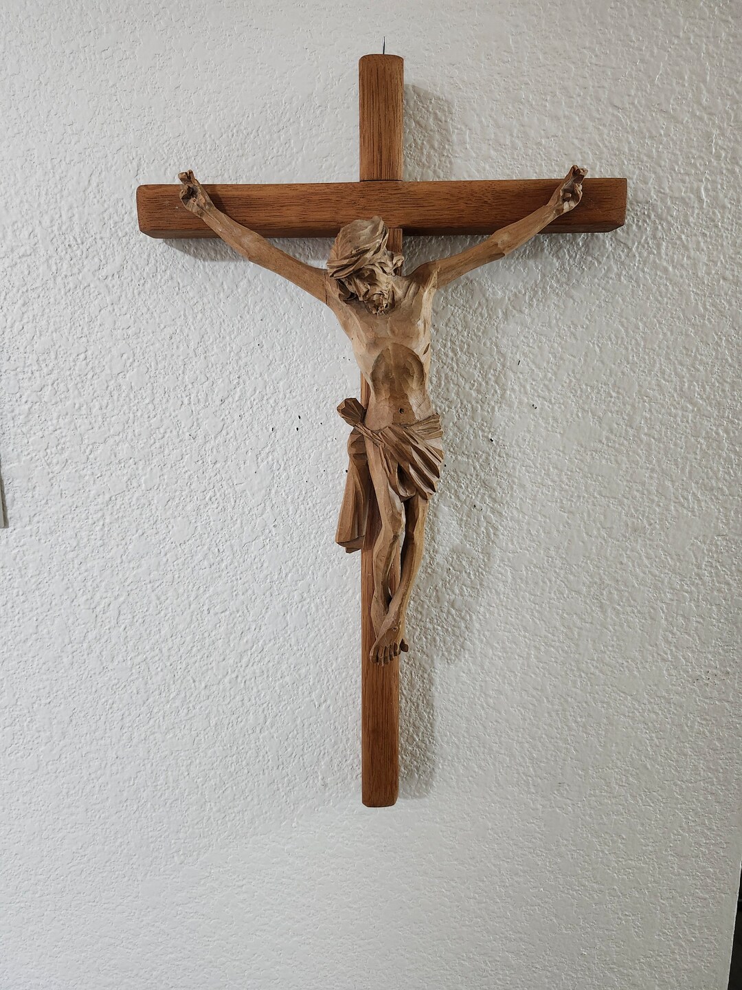 Hand Carved Vintage Cross/ Crucifix From Oberammergau , Germany 1950's ...