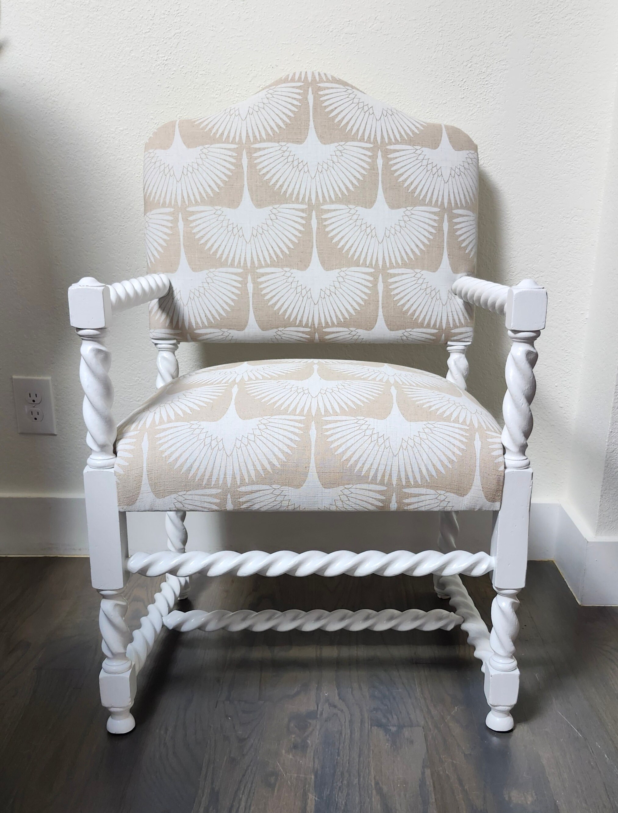 Barley Twist Chair Totally Restored and Reupholstered. One of a Kind - Etsy