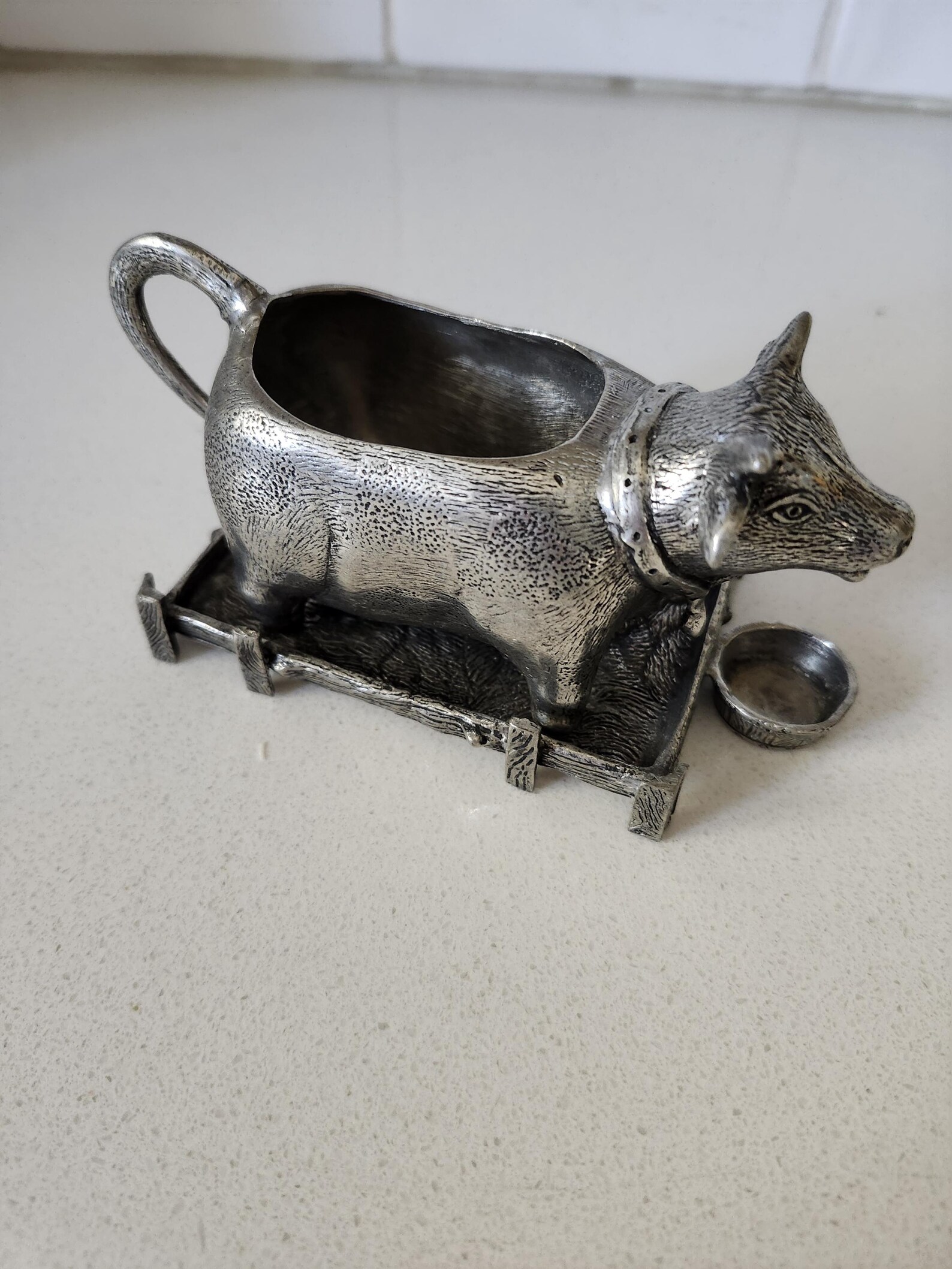 Vintage PIERRE DEUX Pewter Cow Creamer With Stand and Drip Bucket - Etsy