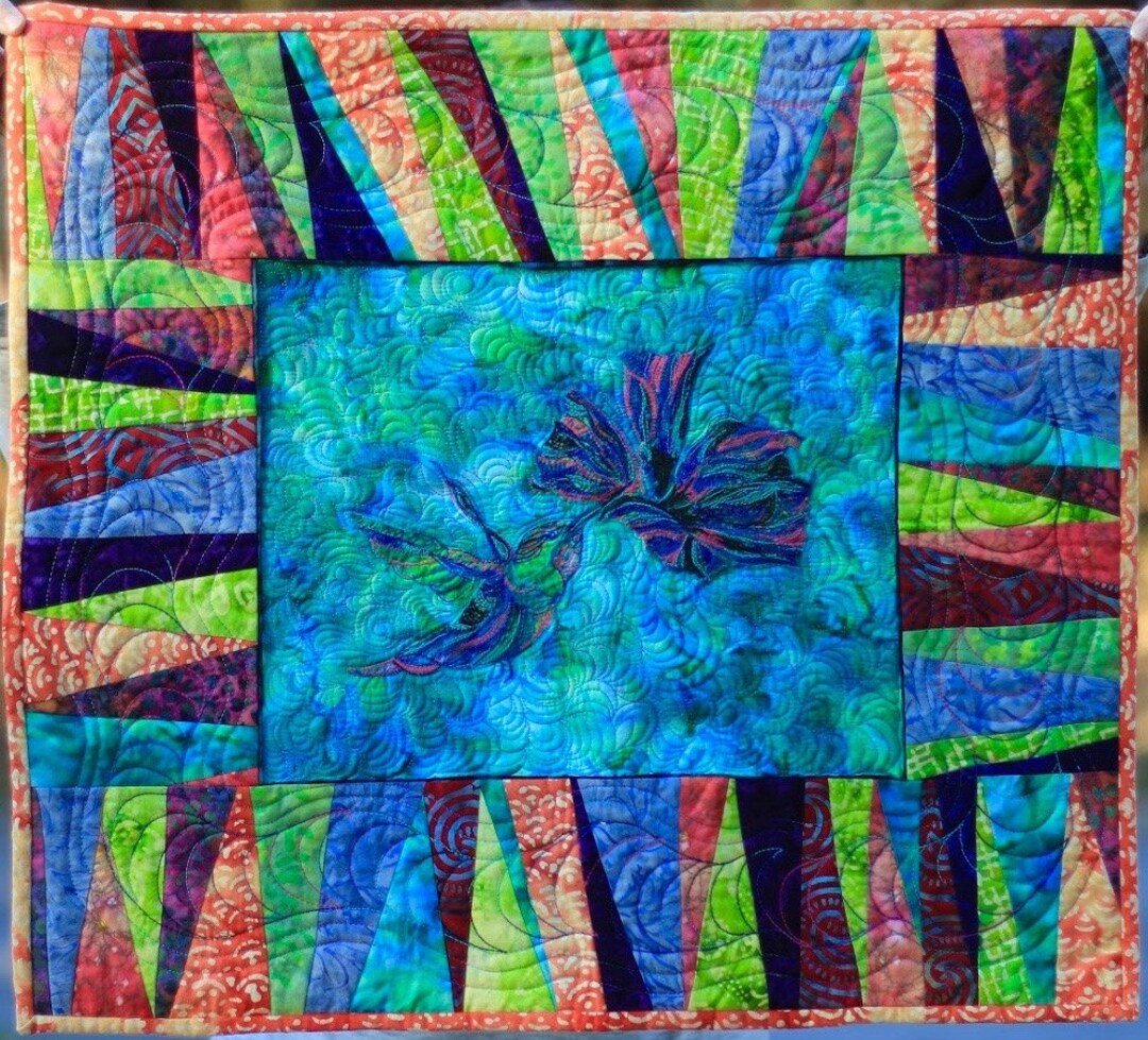 Hummingbird Thread-sketch Wallhanging Quilt - Etsy