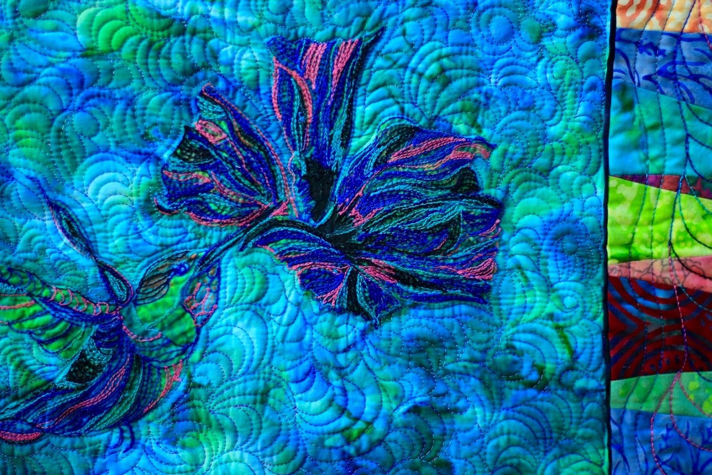 Hummingbird Thread-sketch Wallhanging Quilt - Etsy