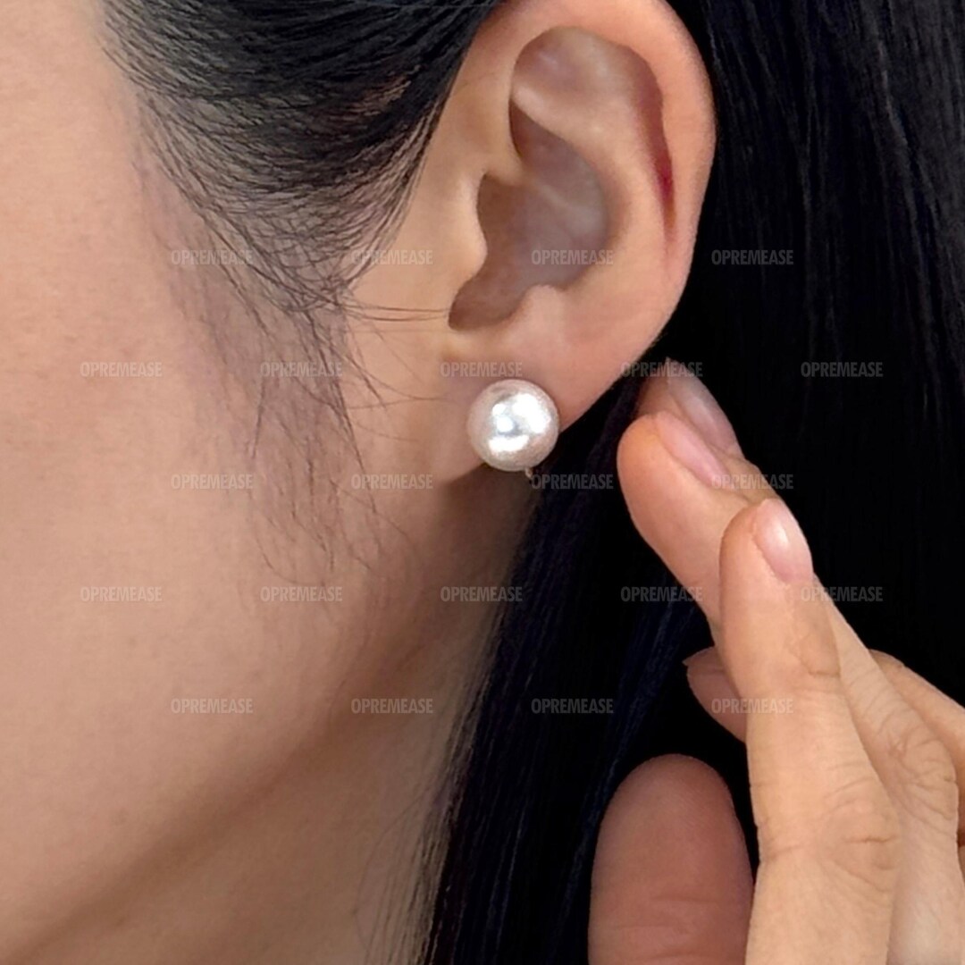 10mm White Pearl Clip on Earrings - Flash Water Pearl Clip on Earrings ...