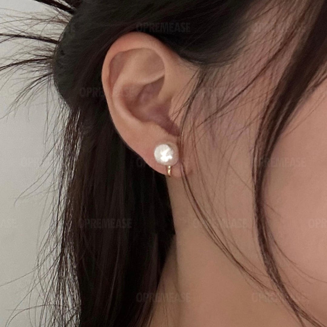 10mm Round Pearl Clip on Earrings pair Round White Pearl Clip on Studs ...