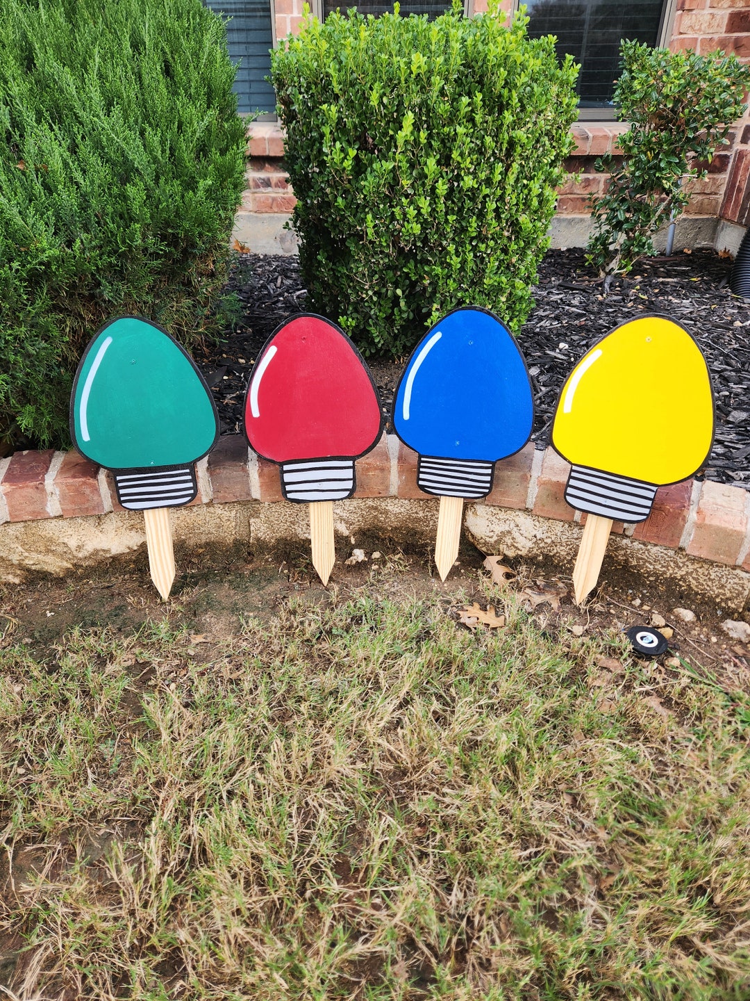 Wooden Christmas Bulbs/christmas Decor/outdoor Christmas Decor ...