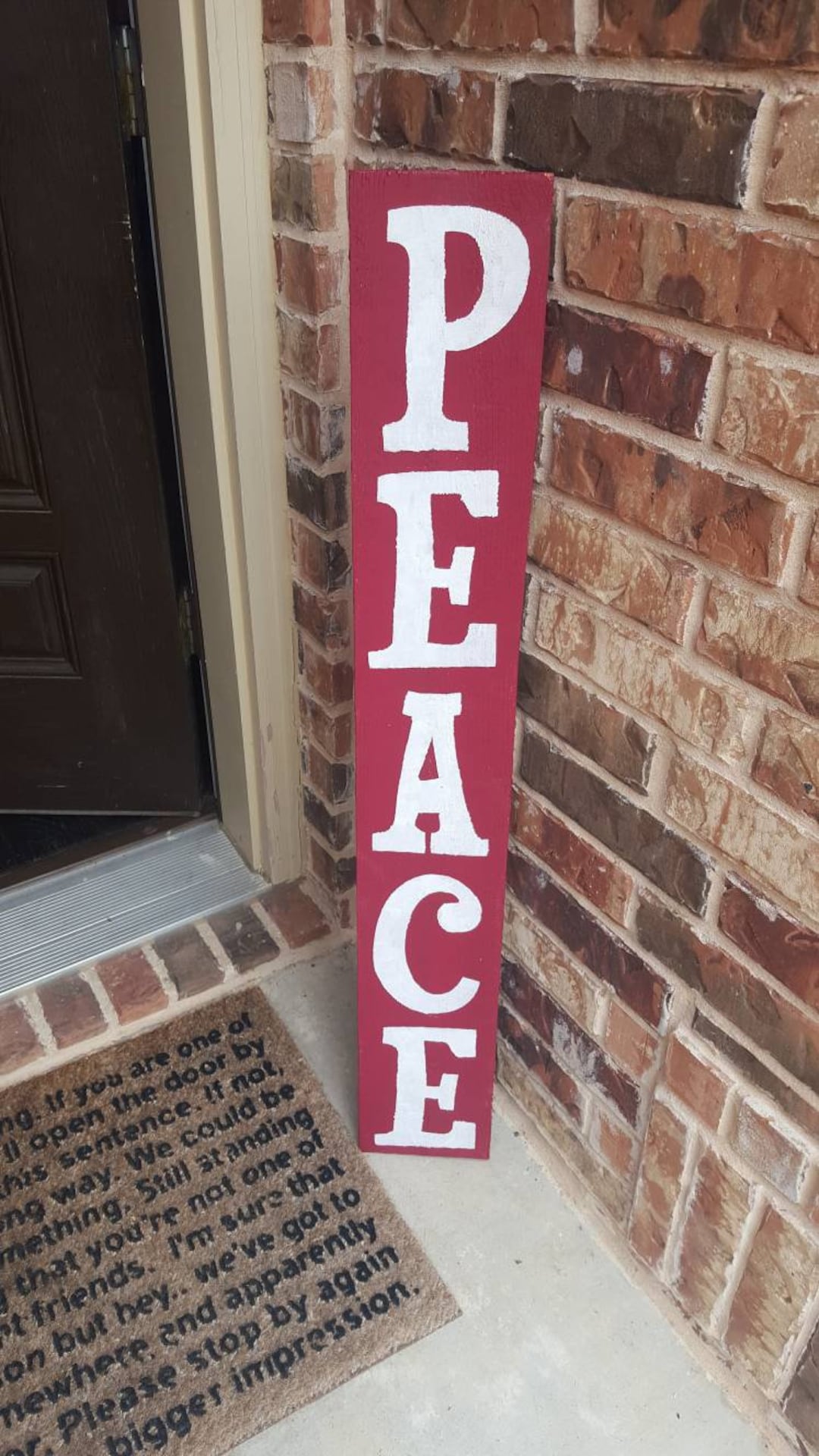 Christmas Peace Wood Sign/ Christmas Decor/ Front Door Wood Sign/ Peace ...