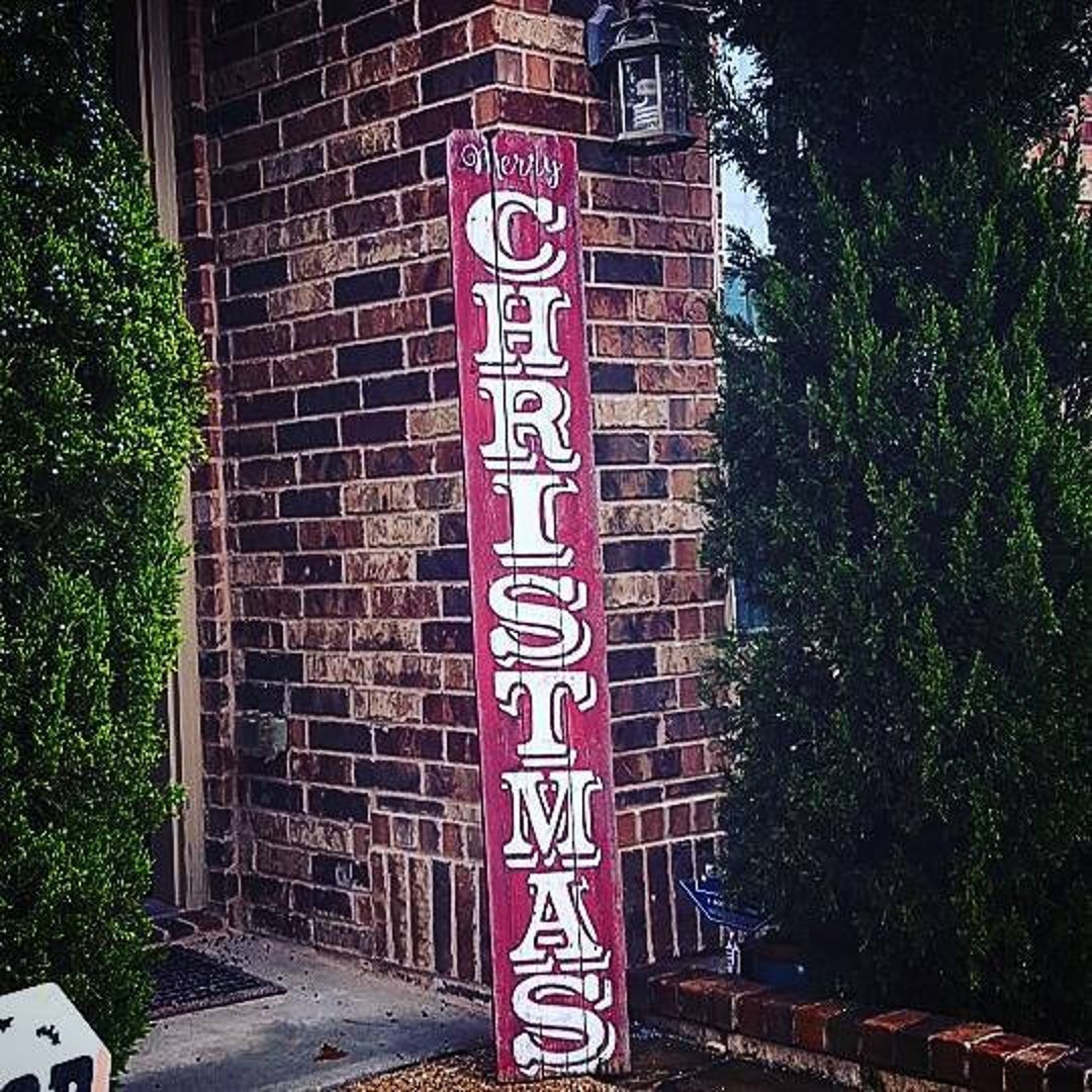 Merry Christmas Welcome Sign/ 6 Ft Welcome Sign/ Merry Christmas Wood ...