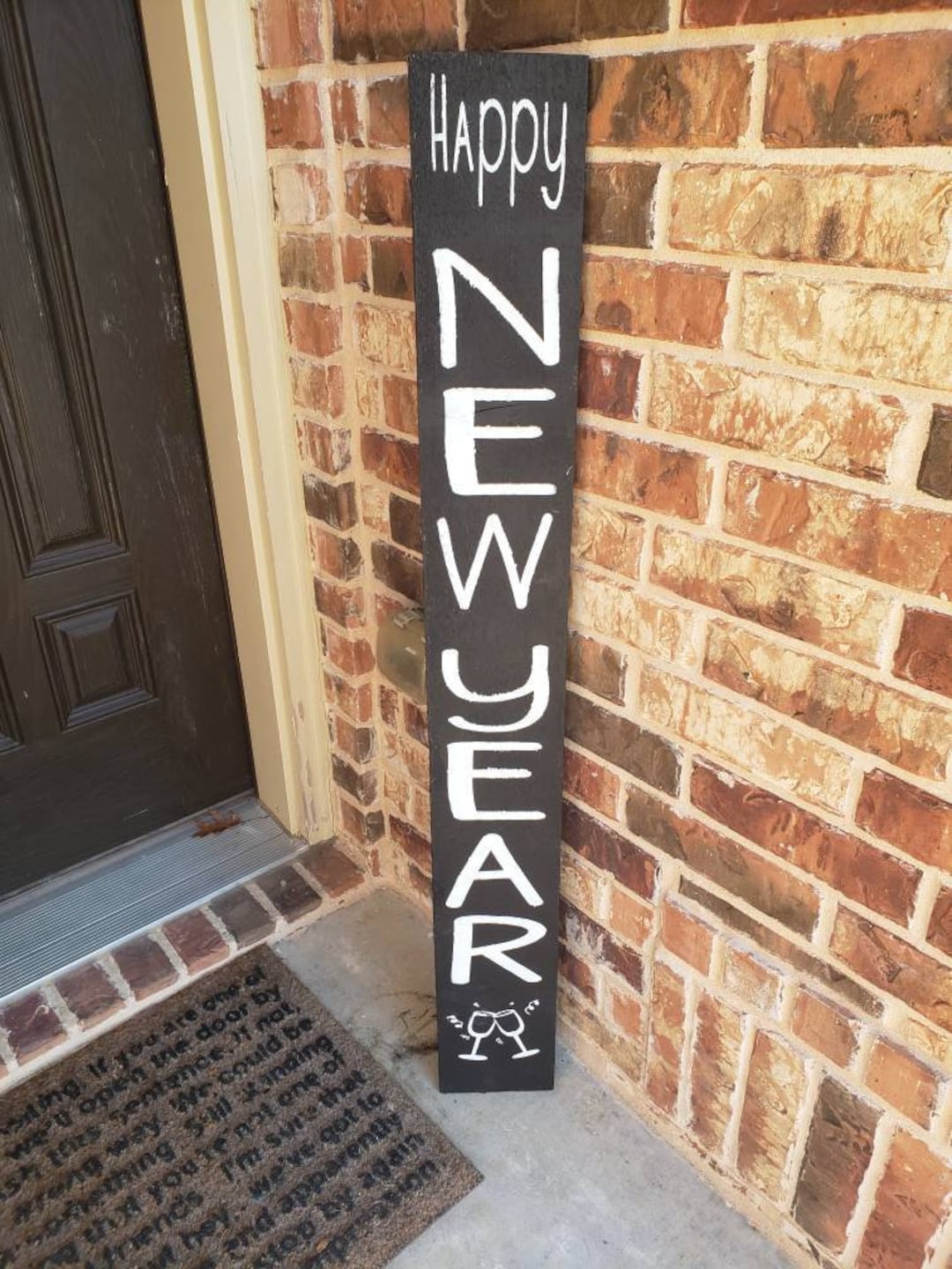 Happy New Year Wood Sign/ New Years Eve Yard Art/ New Years Front Door ...