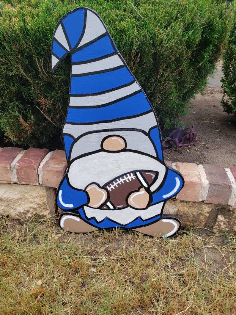 Football Gnome Yard Sign/ Gnome Yard Decor/gnome Outdoor Wood Sign ...