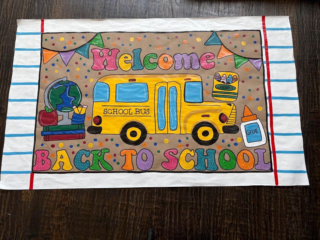 Hand Painted Banner, Back to School Hand Painted Banner, Banner Signs ...