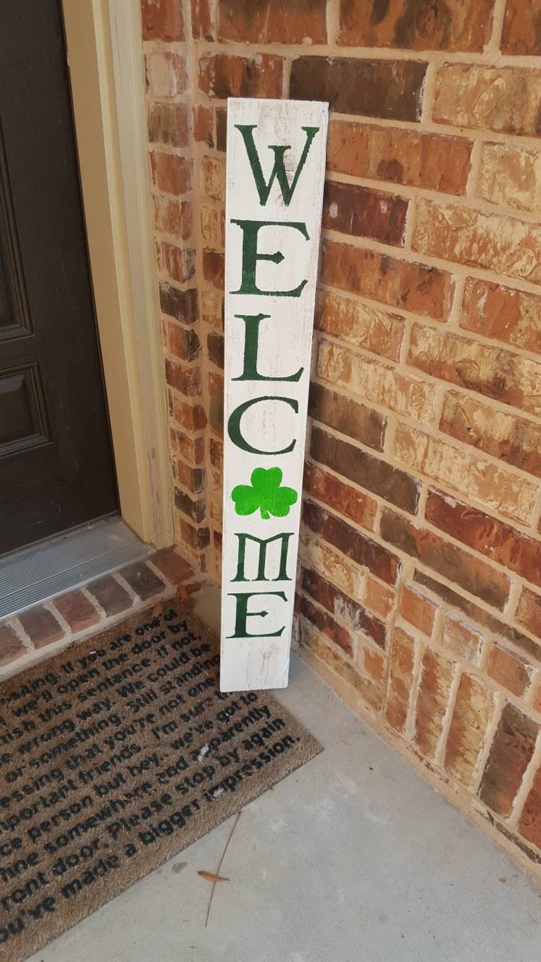 St. Patrick's Day Welcome Wood Sign/ Lucky Wood Sign/ Rustic Porch ...