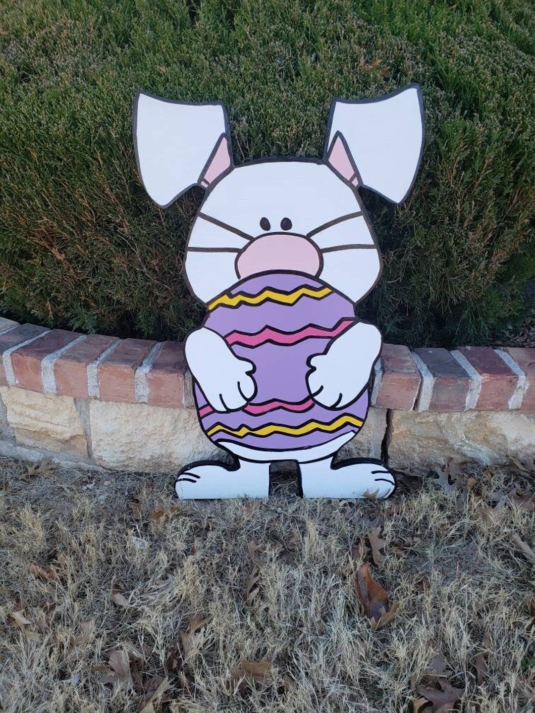 Easter BUNNY Yard Art / Easter Wooden Outdoor Sign / Easter Decorations ...