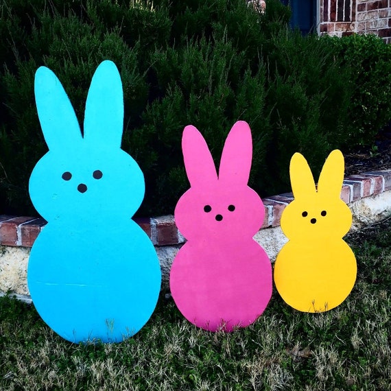 Easter Bunny Yard Art Lawn Stake Wood Sign Easter Bunny - Etsy