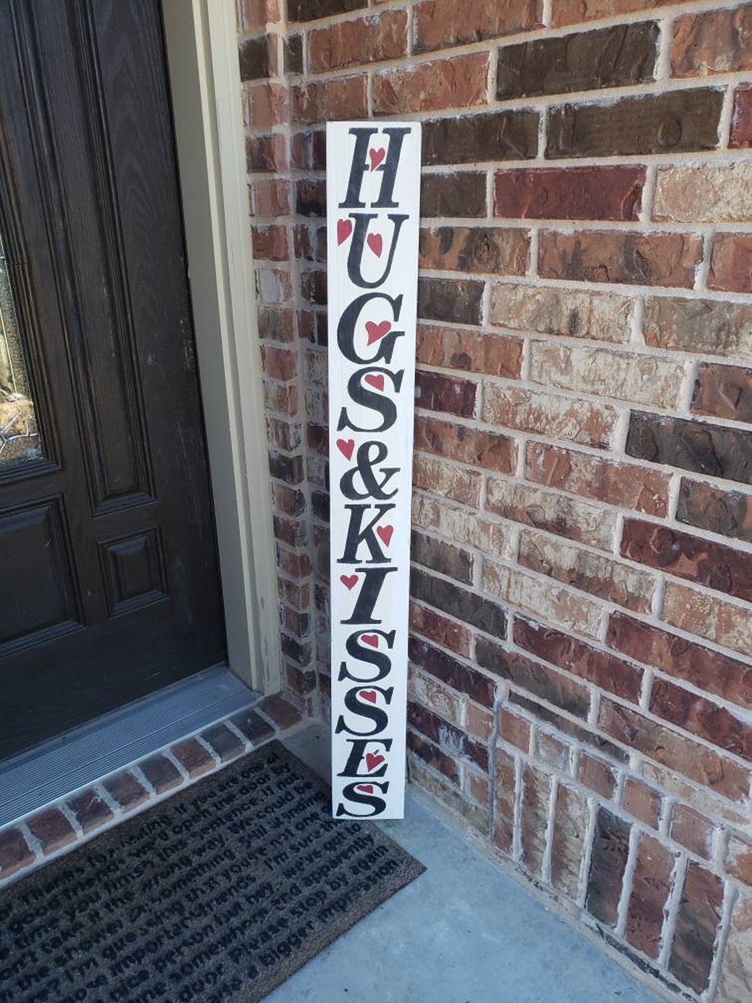 Hugs & Kisses Porch Leaner Wood Sign/ Valentine's Day Wood Sign ...