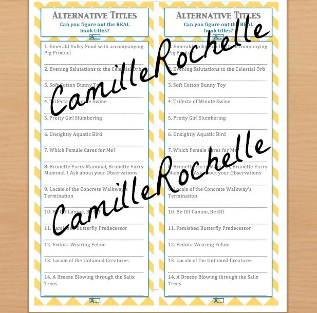 Baby Shower Alternative Book Titles Game Neutral - Etsy