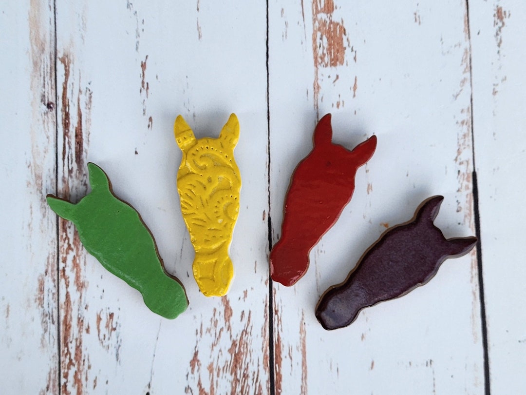 Set of 4 Horse Head Refrigerator Magnets, Locker Magnets for Horse ...