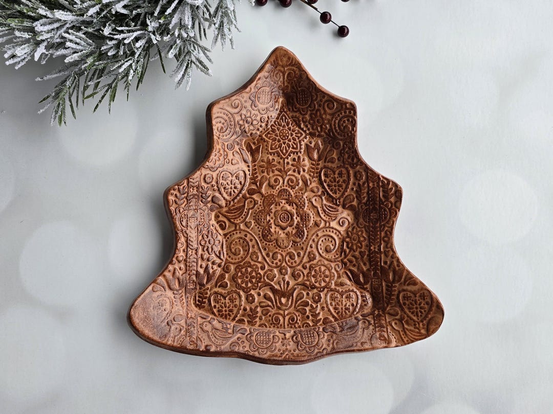 Ceramic Christmas Tree Shape Dish, Porcelain Serving Plate, Candy Dish ...