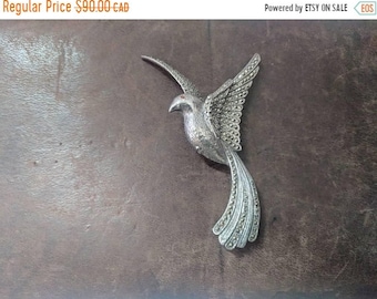 Silver bird brooch | Etsy