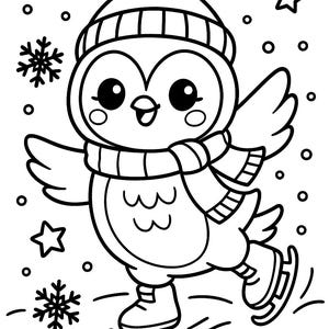 Winter Coloring Pages: 15 Cozy Animal Printables (PDF) - Etsy