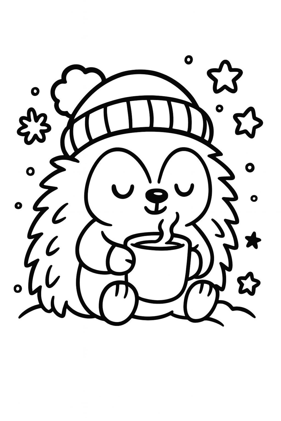 Winter Coloring Pages: 15 Cozy Animal Printables (PDF) - Etsy