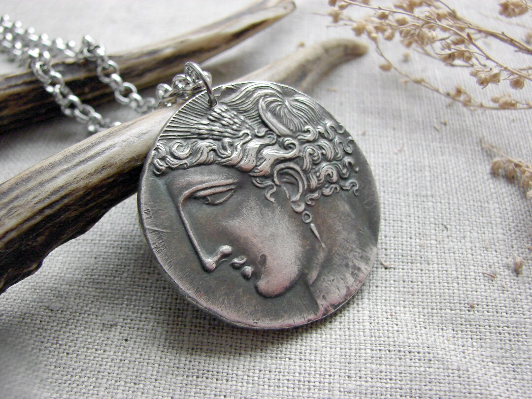 Tanit Astarte Persephone and Winged Pegasus Ancient Greece Copy of Coin ...