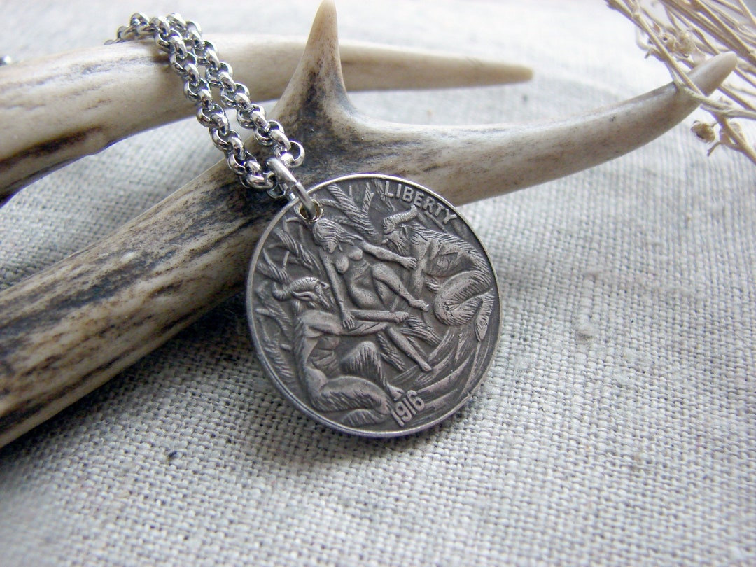Faun Witch Hobo Nickel Coin Pendant Necklace Jewelry Spiritual Silver ...