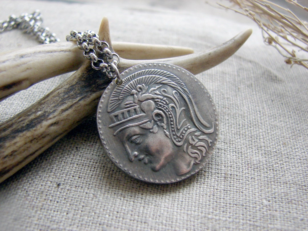 Athena and Artemis Ancient Greek Copy of Coin Pendant Necklace Jewelry ...