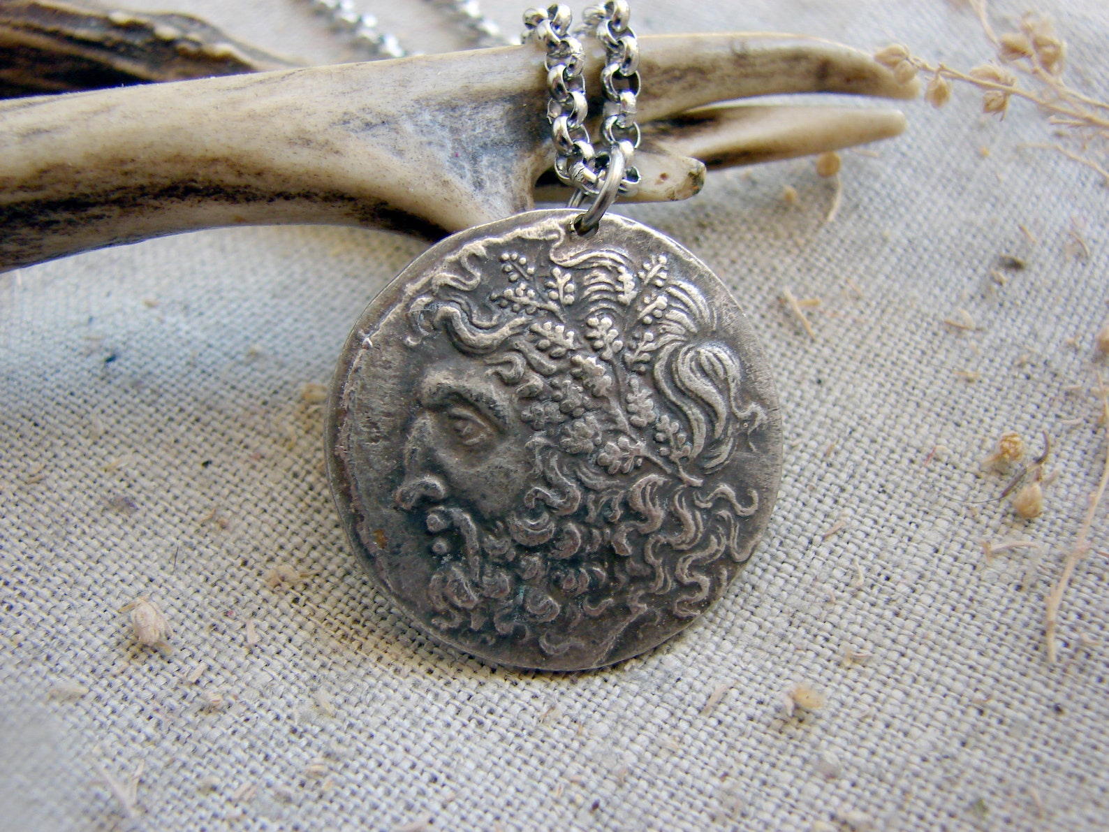 Zeus and Dione ancient Greece copy of coin pendant necklace | Etsy