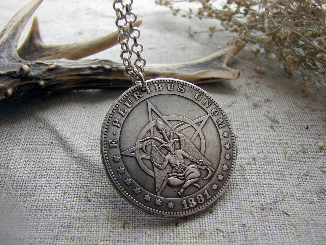 Lucifer Pentagram Hobo Nickel Coin Pendant Necklace Witch Jewelry ...