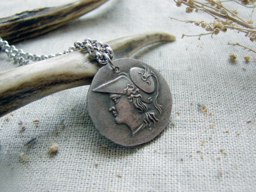 Athena and Artemis Ancient Greek Copy of Coin Pendant Necklace Jewelry ...