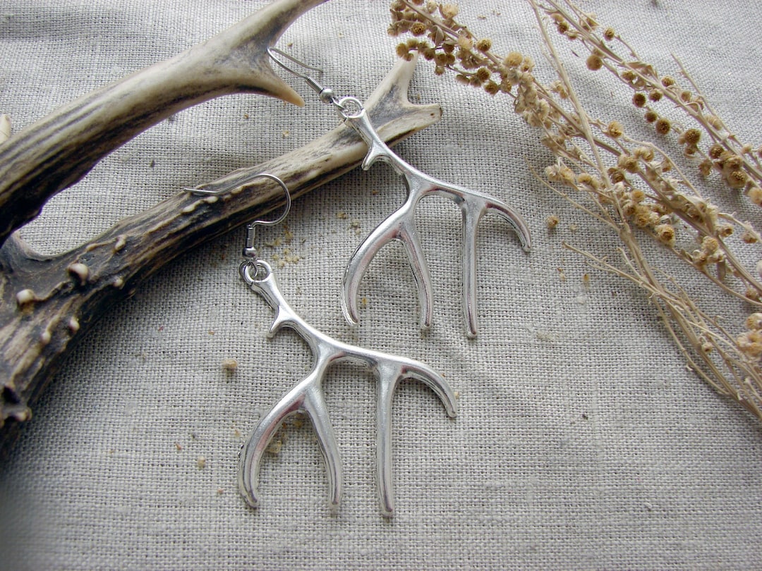 Elk Antler Horns Earrings Mystic Gothic Jewelry Deer Antlers Branches ...