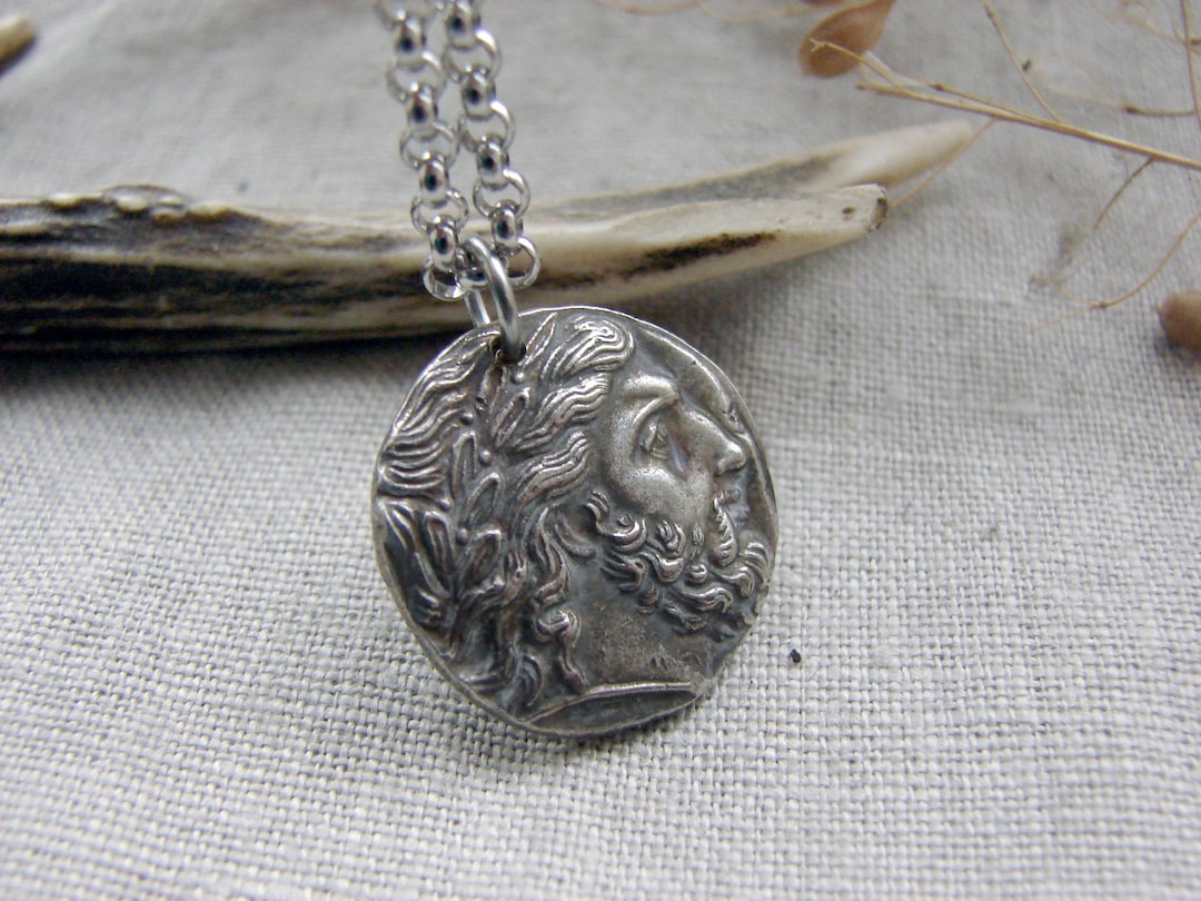 Zeus Greek Copy of Ancient Coin Pendant Necklace, Jewelry Spiritual ...