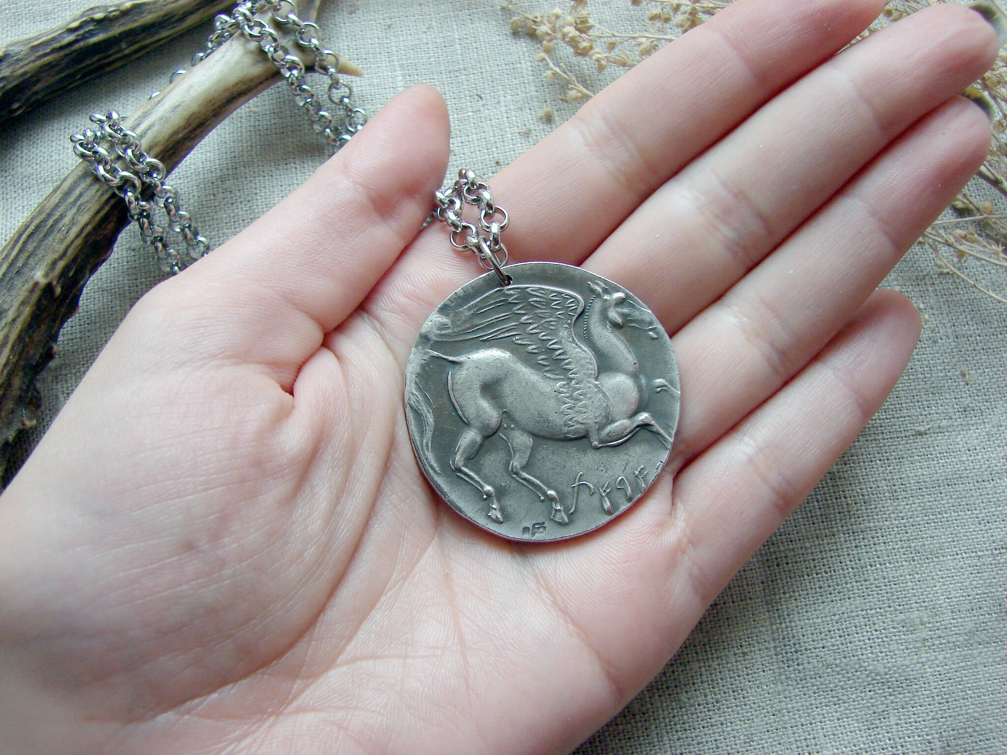 Tanit Astarte Persephone and Winged Pegasus Ancient Greece - Etsy