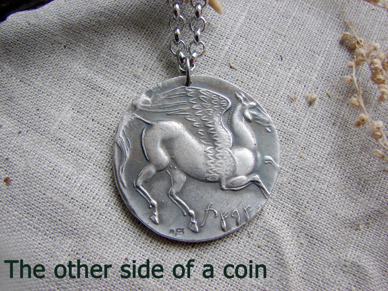 Tanit Astarte Persephone and Winged Pegasus Ancient Greece Copy of Coin ...