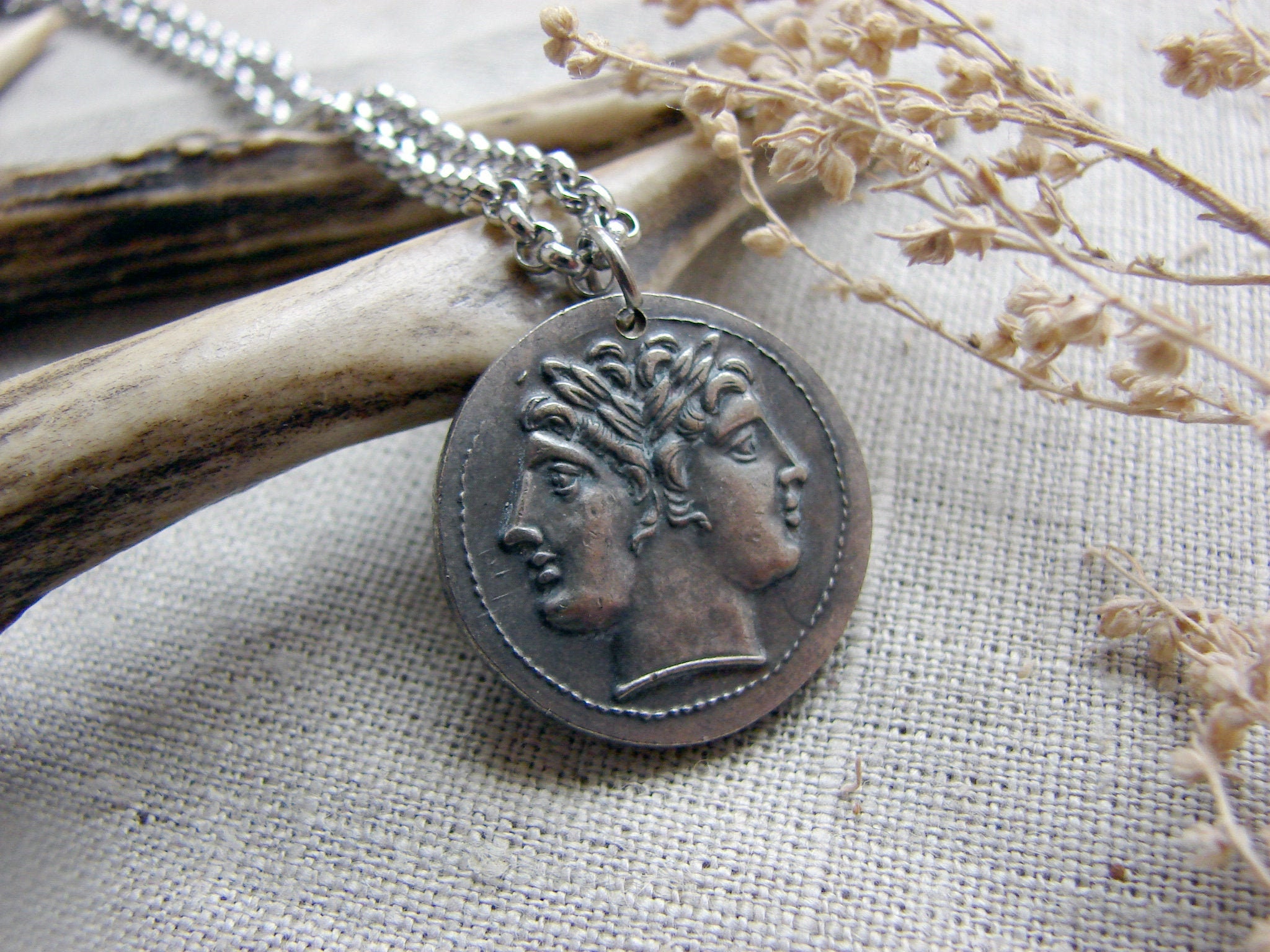 Roman God Janus Pendant