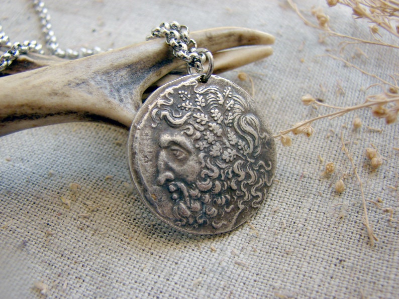 Zeus and Dione ancient Greece copy of coin pendant necklace | Etsy