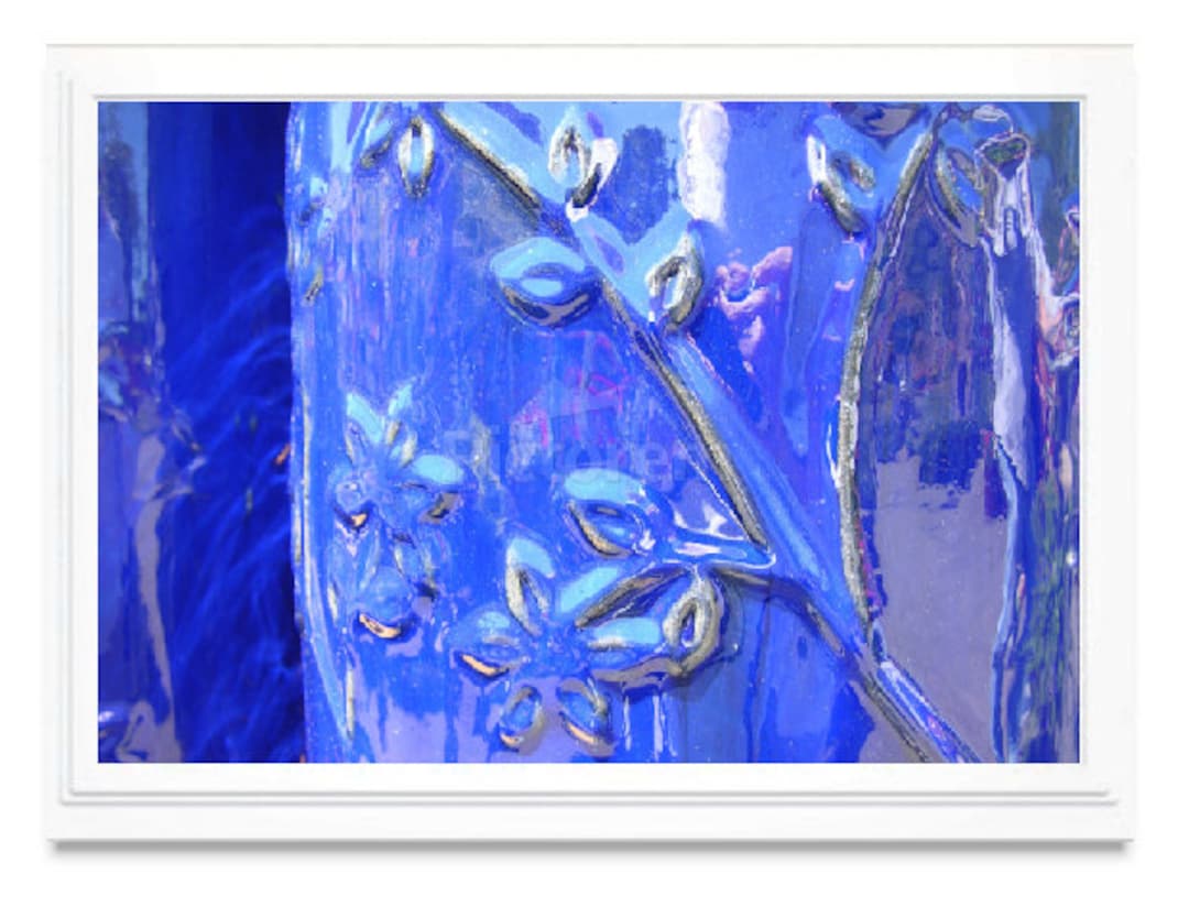 Blue Clay Pottery Note Card, Blue Pottery Greeting Card, Blank Inside ...