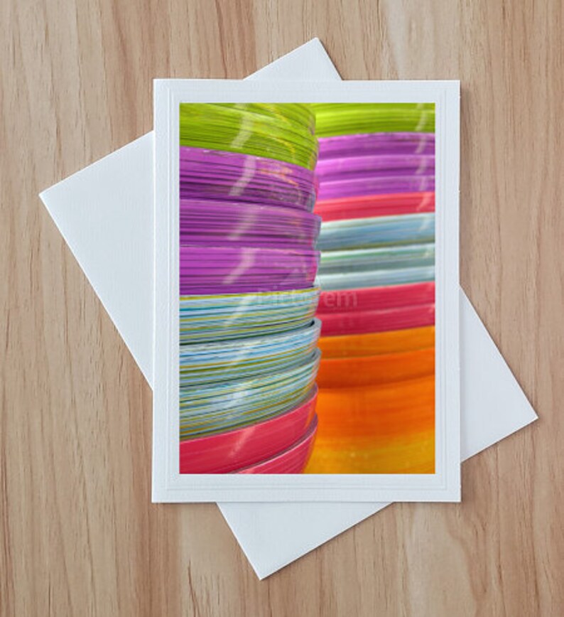 Colorful Pottery Note Card, Colorful Pottery Greeting Card, Blank ...